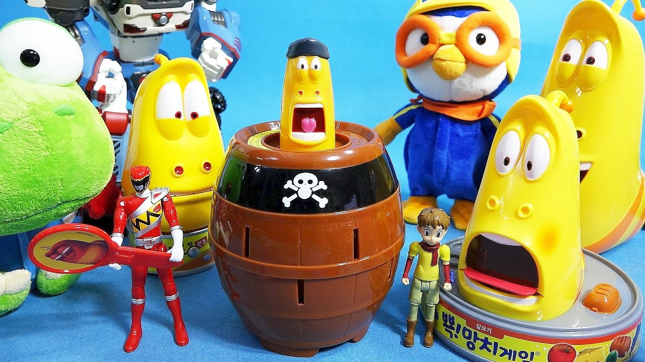 Larva 라바 사운드해적통게임 다이노포스 뽀로로 또봇 미니 장난감 놀이 Larva sound mini game & Pororo ...