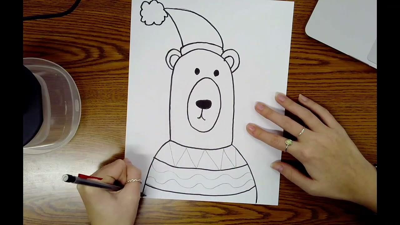 texture sweater bear- 1st grade lesson - YouTube