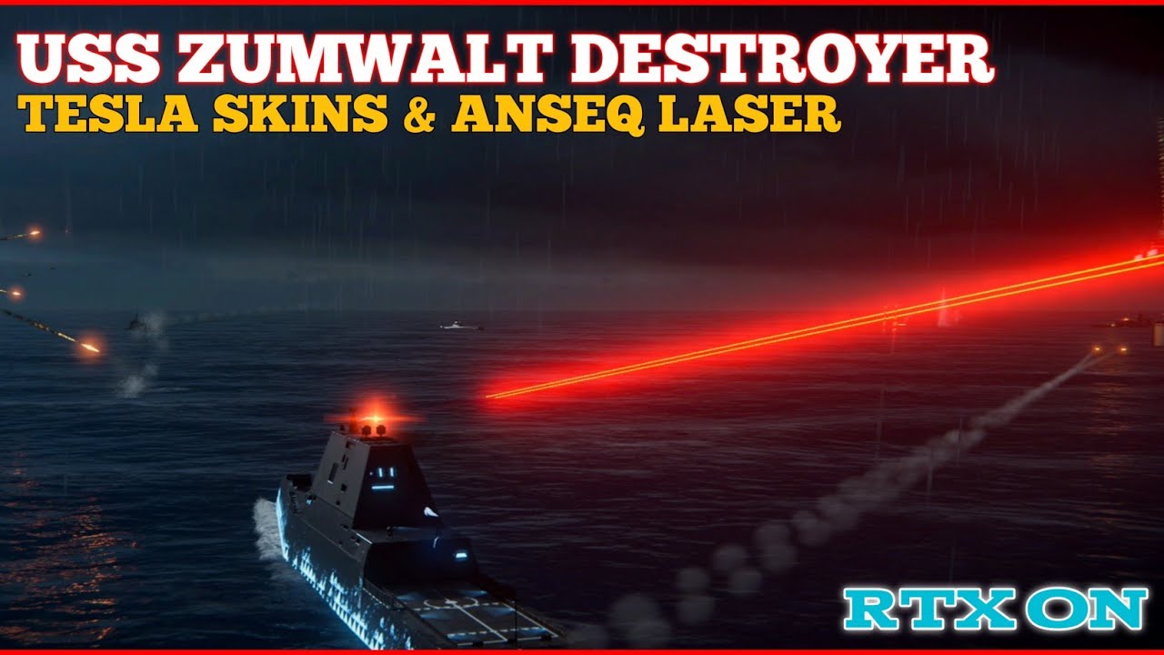 uss zumwalt with anseq 3 laser | Modern Warship latest update - YouTube