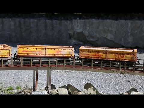 Albulatunnel II - RhB Muldenkippwagen Fau 8768, Fau 8769