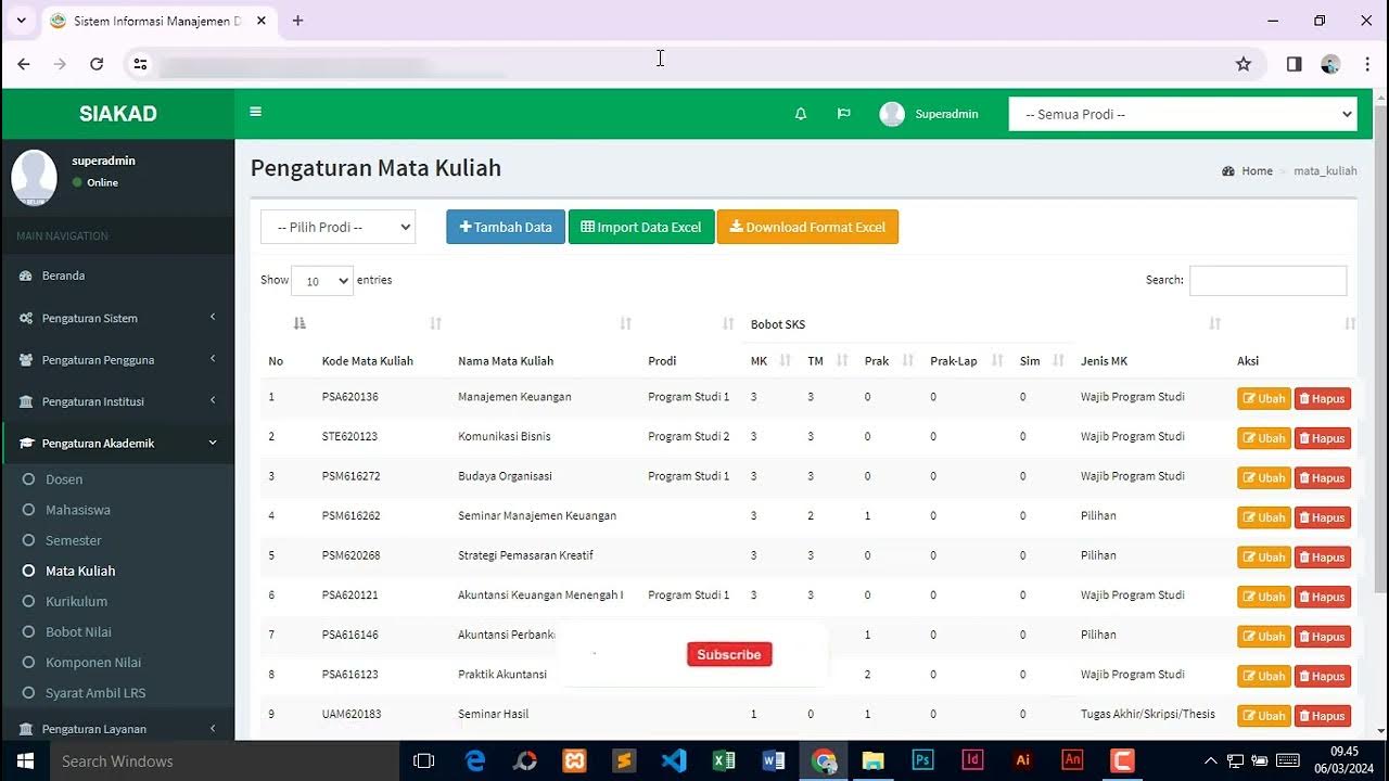 Sistem Informasi Akademik kampus Berbasis Web - YouTube