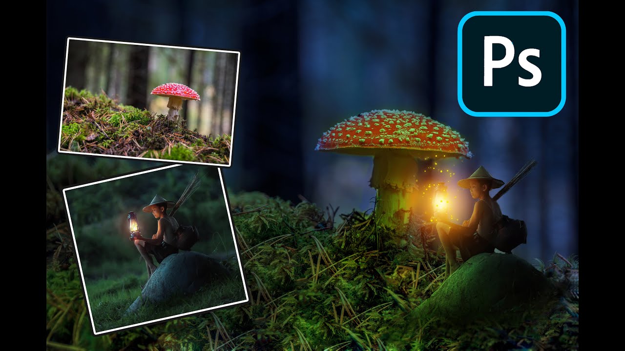 Mushroom & Glowing Lamp - Photo Manipulation | Easy Tutorial - YouTube