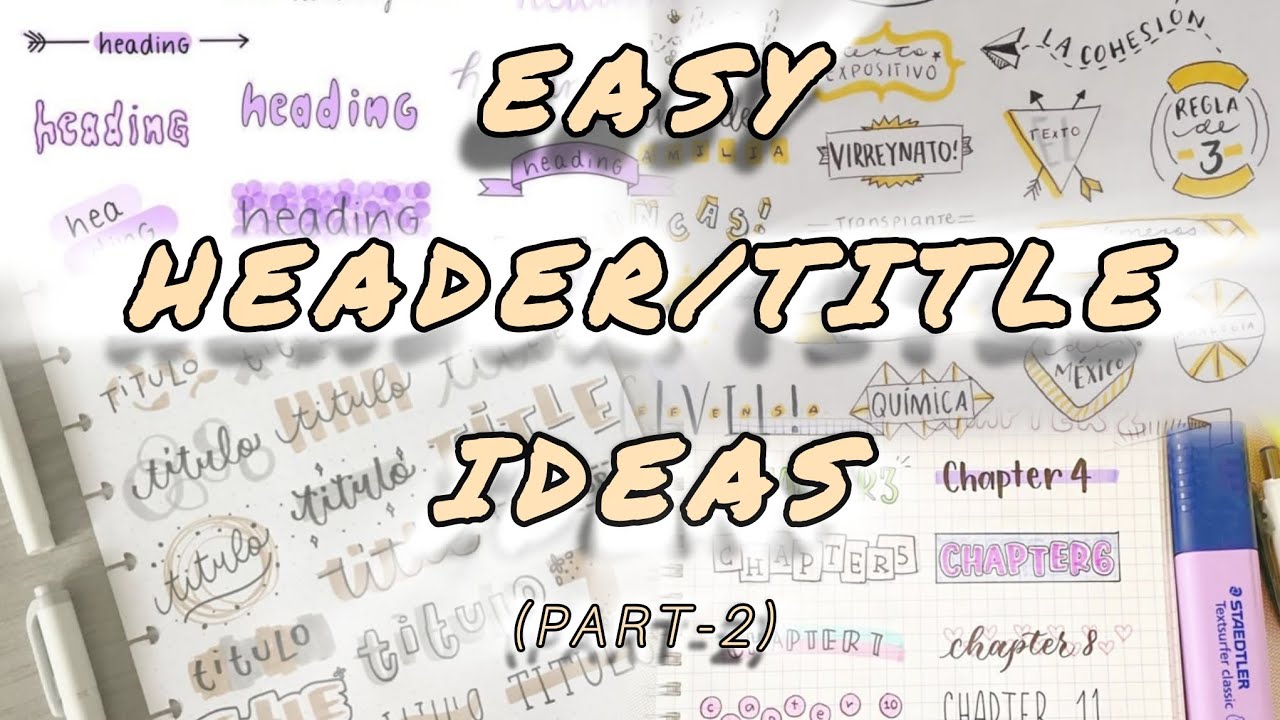 EASY and creative Header/title ideas for notes and bullet journal🤍 ...