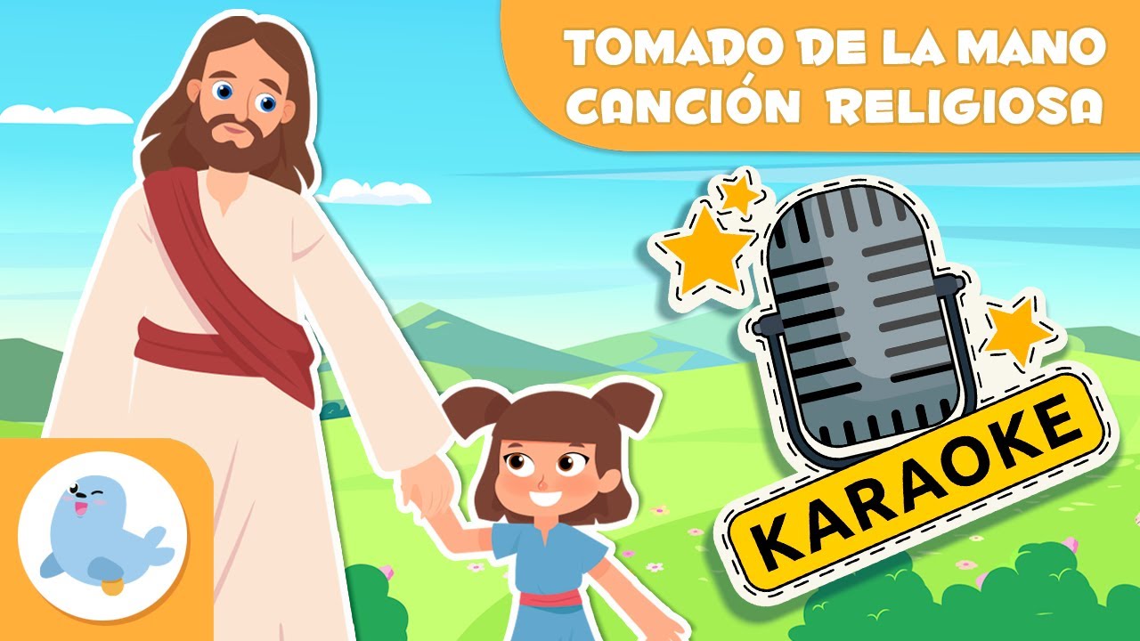 Tomado de la mano 🙏🏻 Canción religiosa para niños 🐑 Religión católica ...
