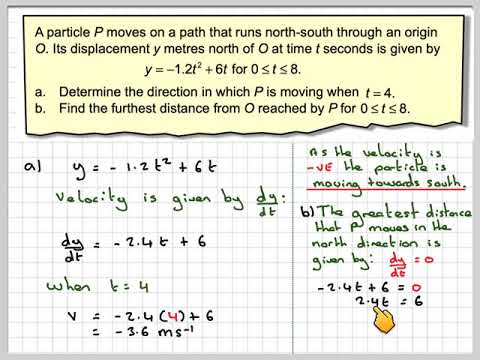 The distance of a particle from the origin O - YouTube