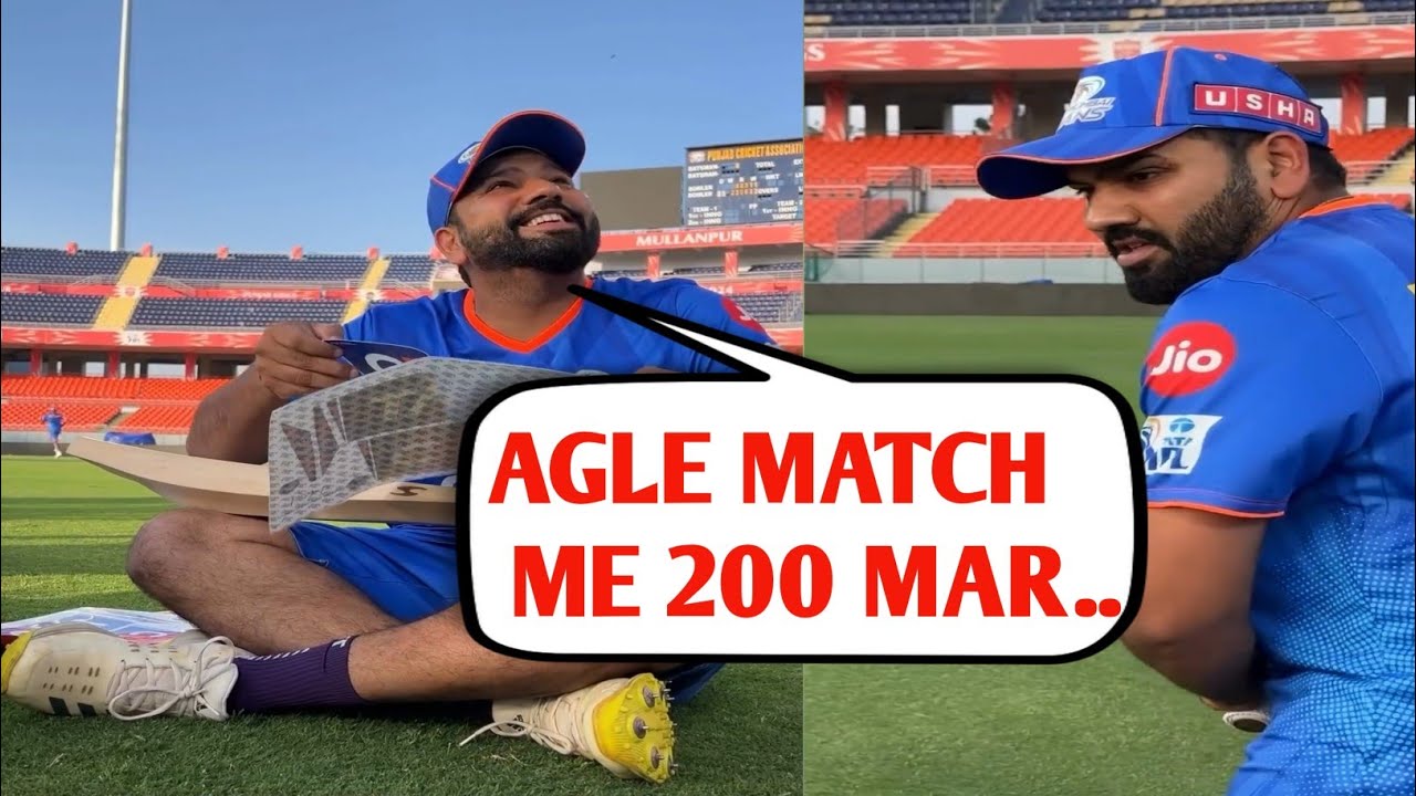 Rohit Sharma applies stickers and grips to his bat before the match ...