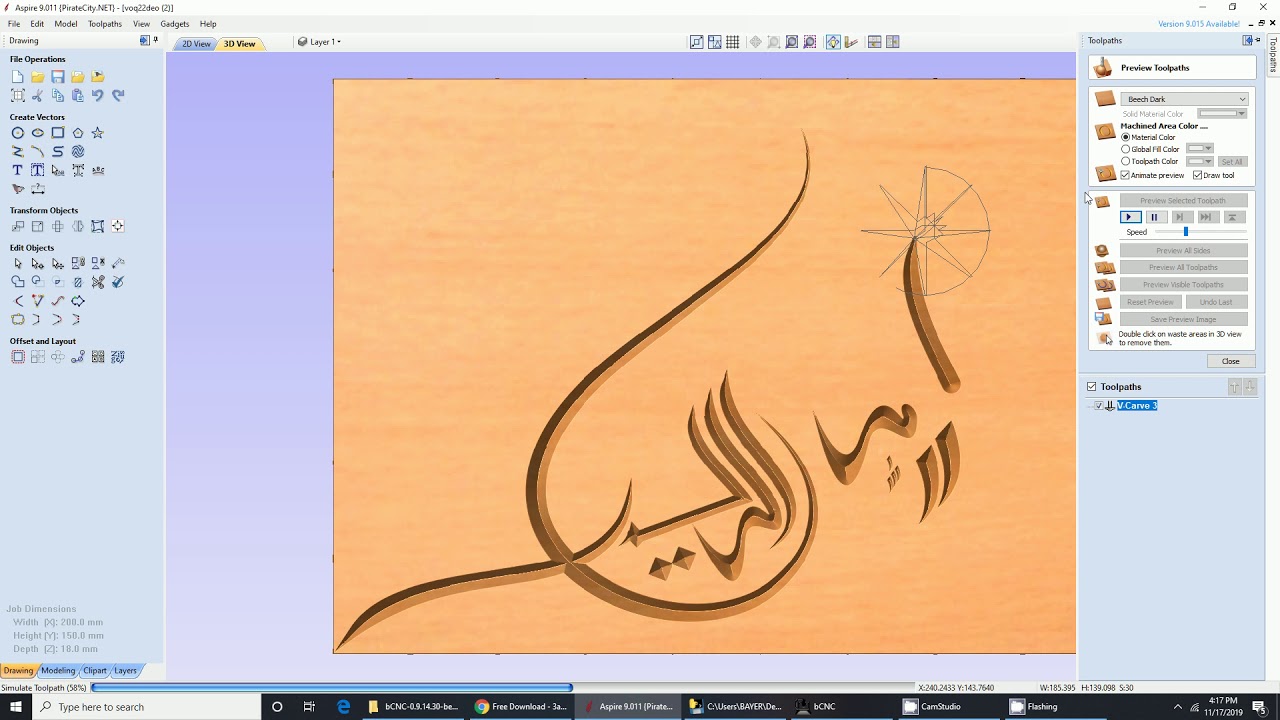 Prepare File for V bit Carving - YouTube