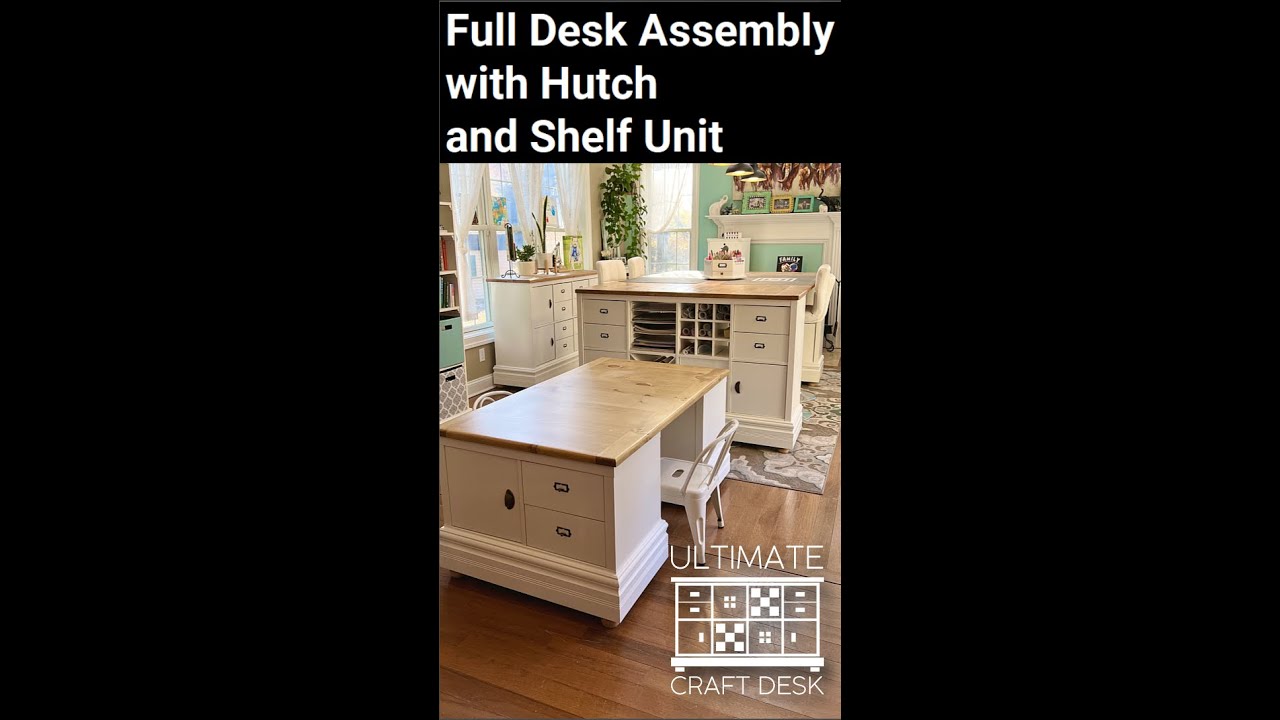 Desk Assembly with Hutch and Shelf Unit - YouTube