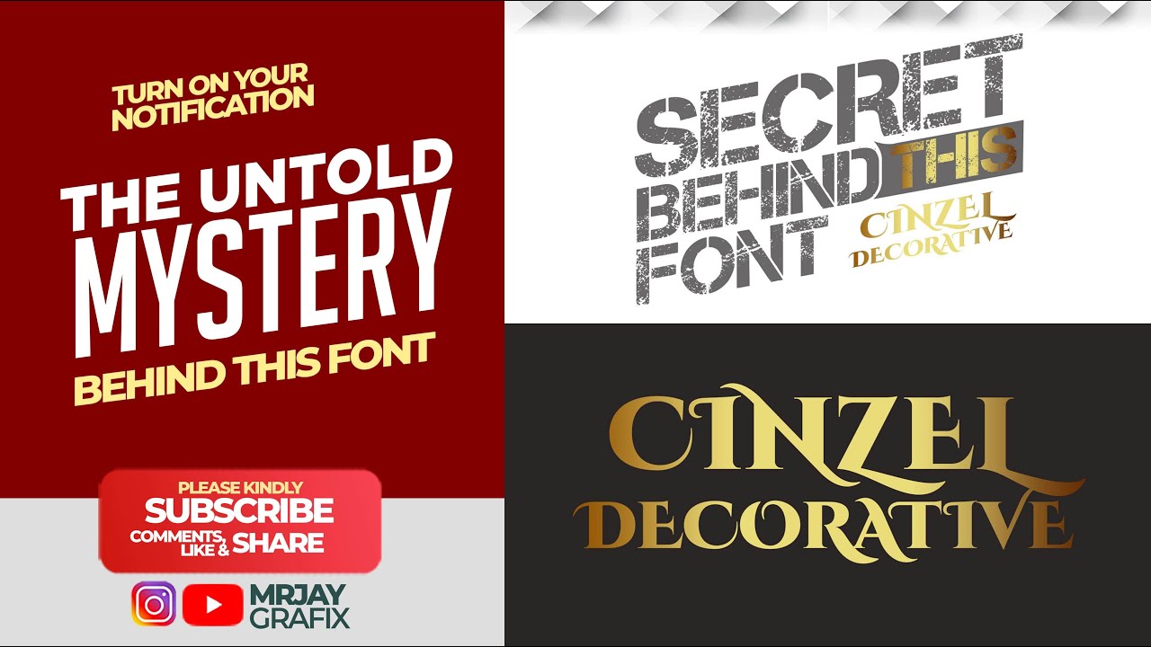 How to find the SECRET behind CINZEL DECORATIVE FONT - YouTube