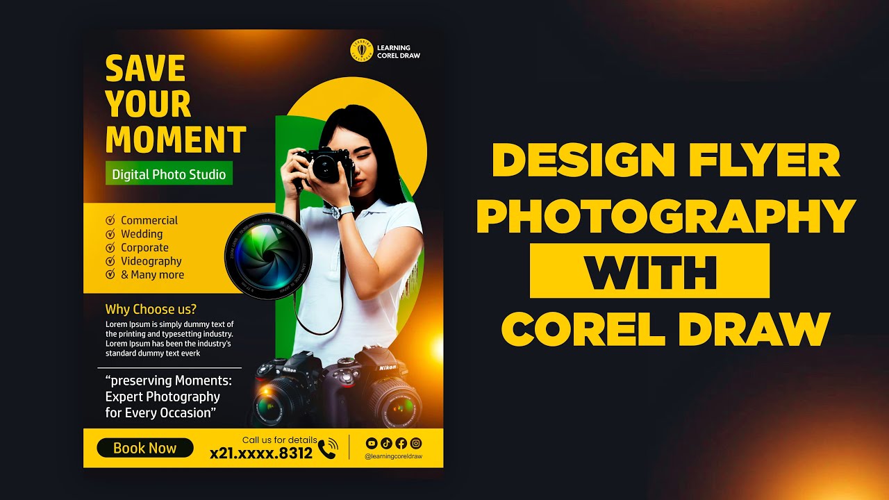 Photography Flyer Design in CorelDRAW | Easy & Clean Layout - YouTube