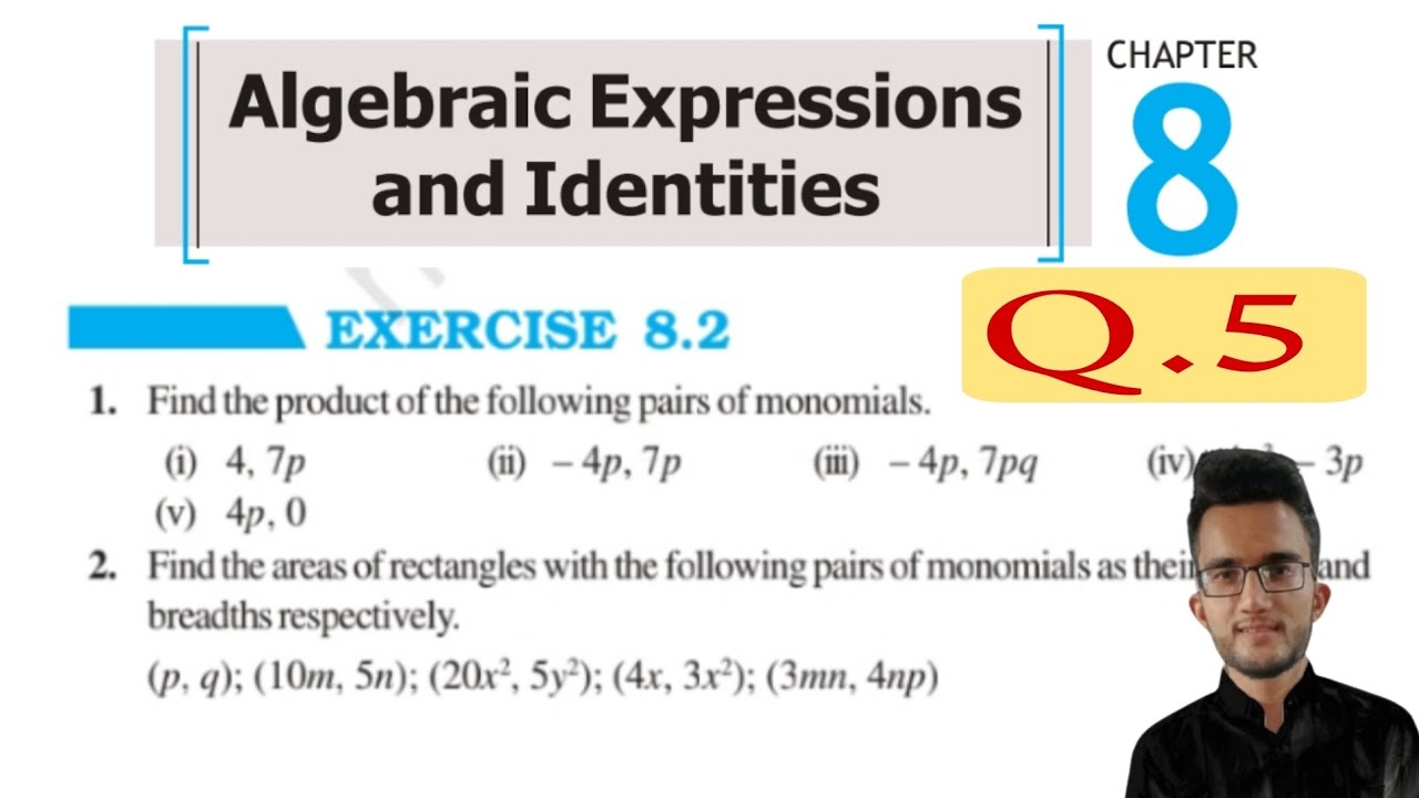 Q.5|| Class 8 Math Chapter 8 Algebraic Expression And Identities ||ex.8