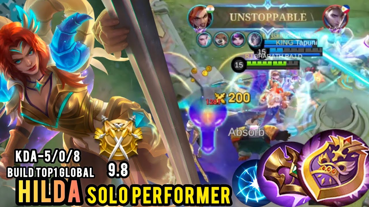 Hilda Tanker perfect damage taker & Support #mlbb #hilda - YouTube
