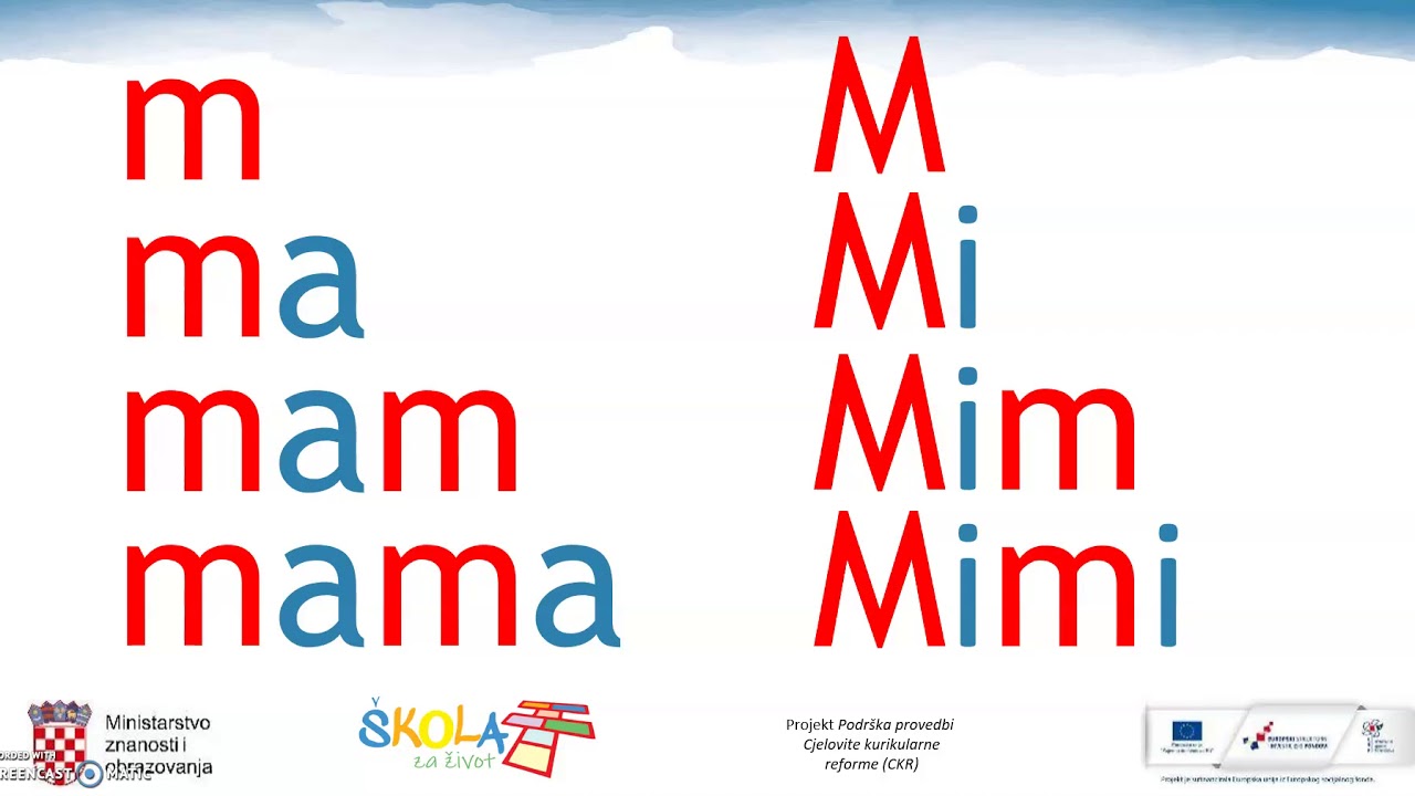 Razredna nastava 1.r - Slovo M - YouTube