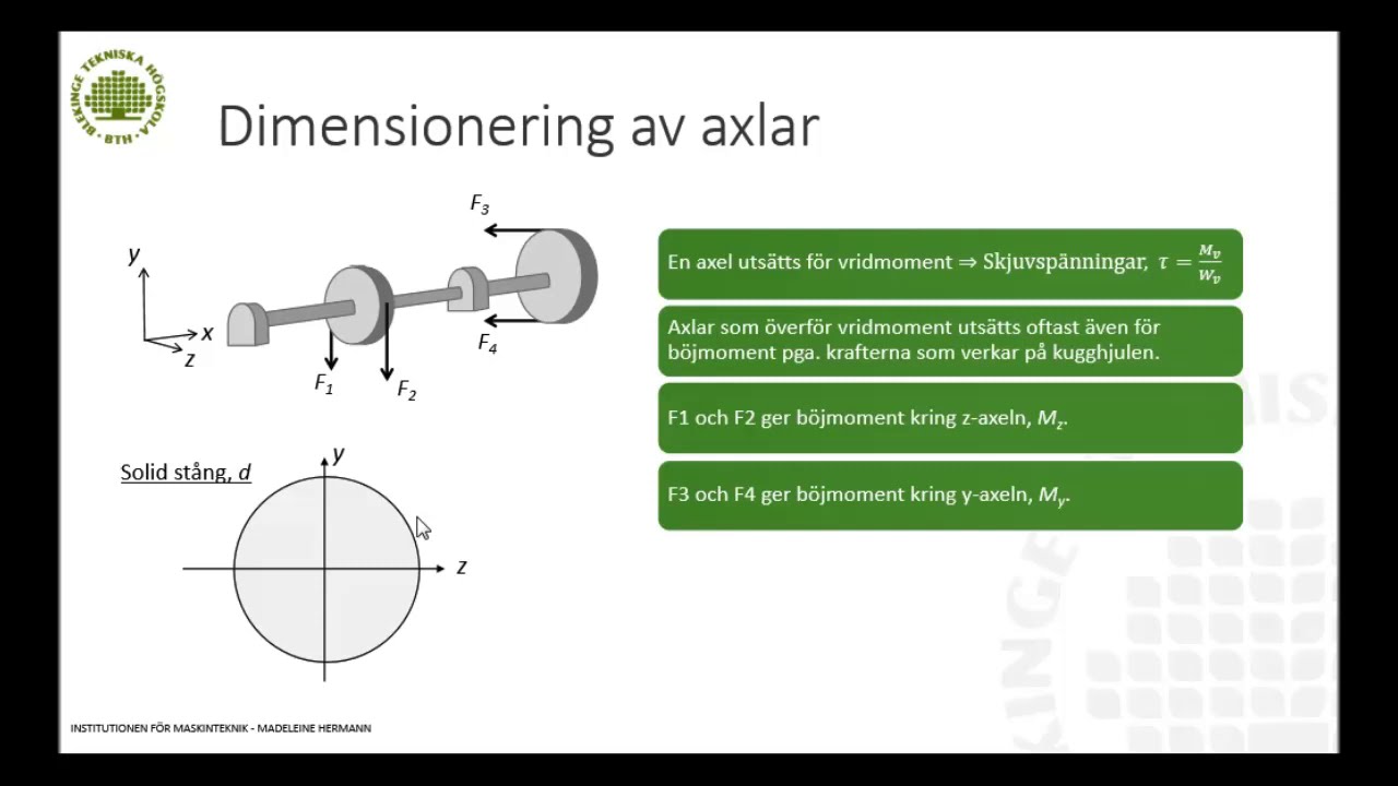 Dimensionering av axlar - YouTube