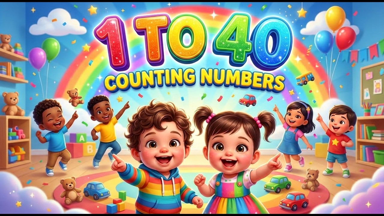 1 to 40 Counting for Kids 🧸 | Learn Numbers Fast | Nursery Rhymes ...