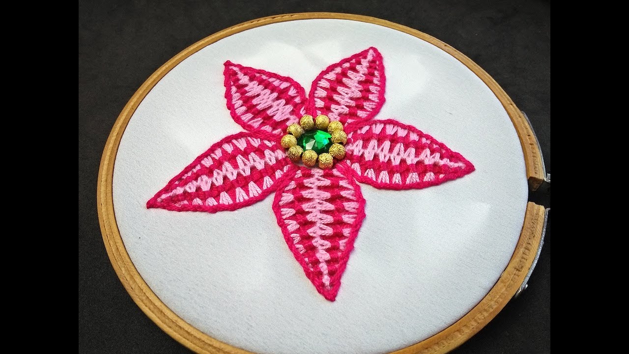 Hand Embroidery | Fantasy Flower Embroidery With Basic Hand Embroidery ...