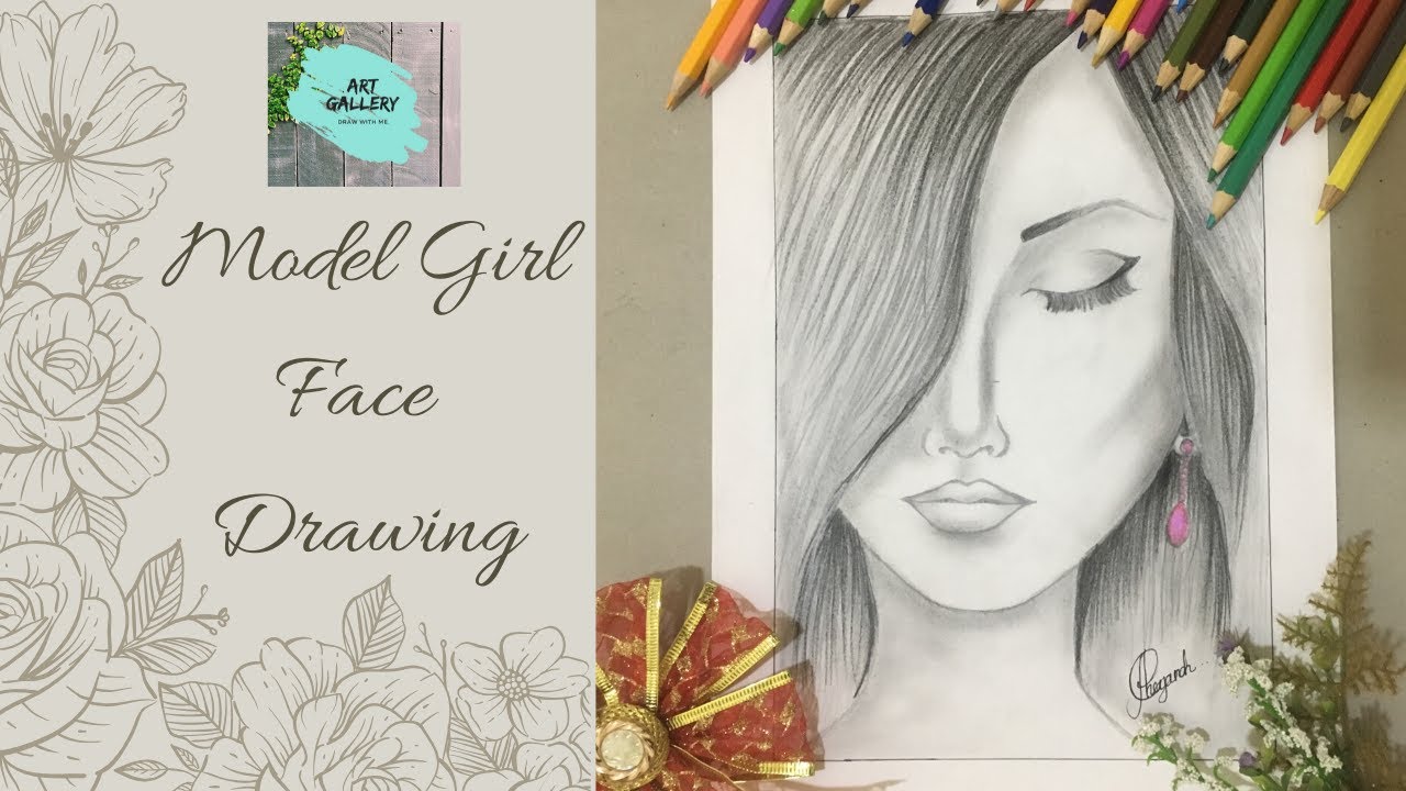 How to draw attractive girl face | Quick tutorial | Dhiyu Self Art ...