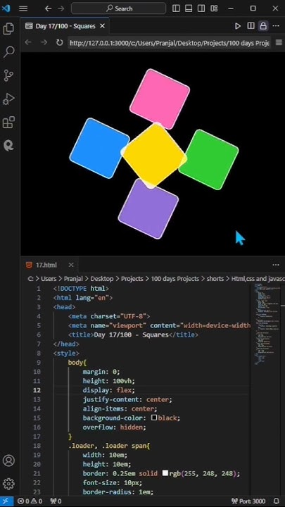 Squares Animation In Html Css And Js Webcoding Coding Coding