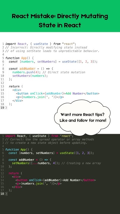 React Mistake: Directly Mutating State in React - YouTube