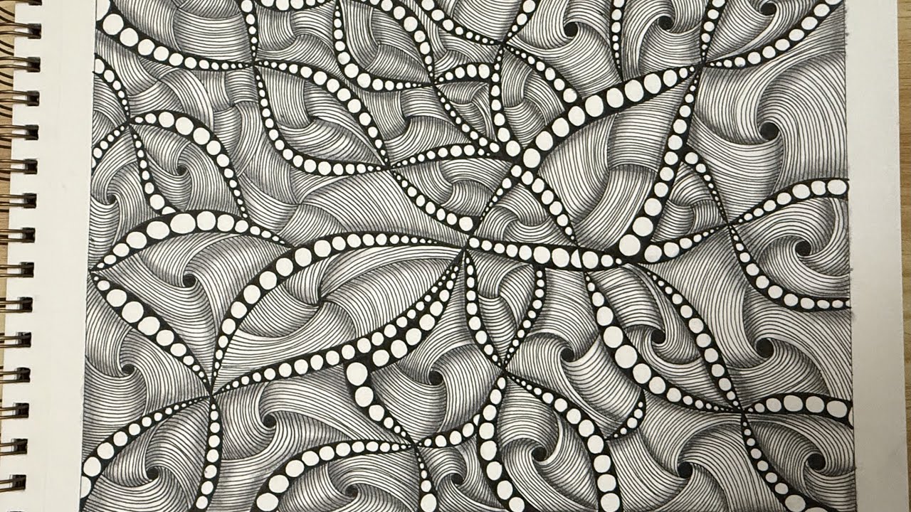 Satisfying Abstract Tangle Design | Easy Flow Line Pattern for ...