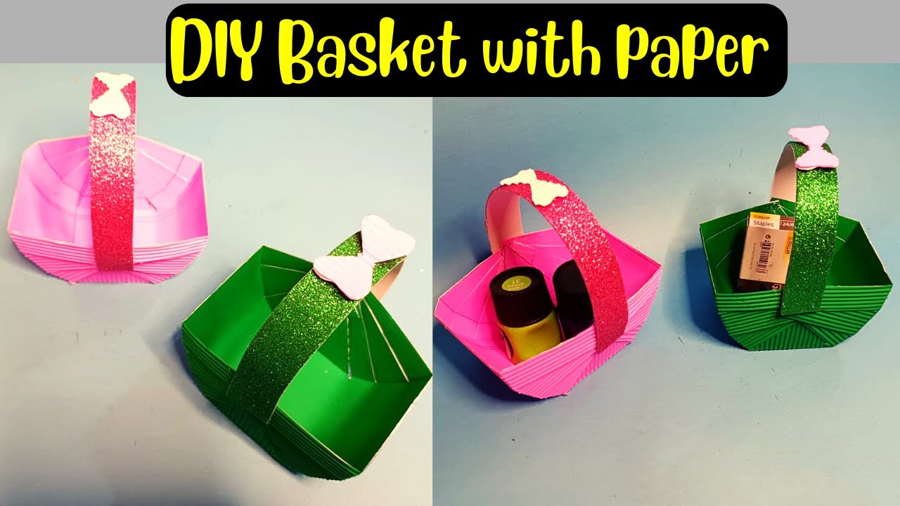 making beautiful paper basket | diy basket with paper | how to make ...