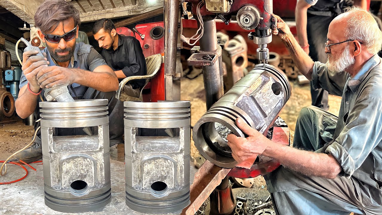 This Old man is Expert in Making Grasso Compressor Piston | Production ...