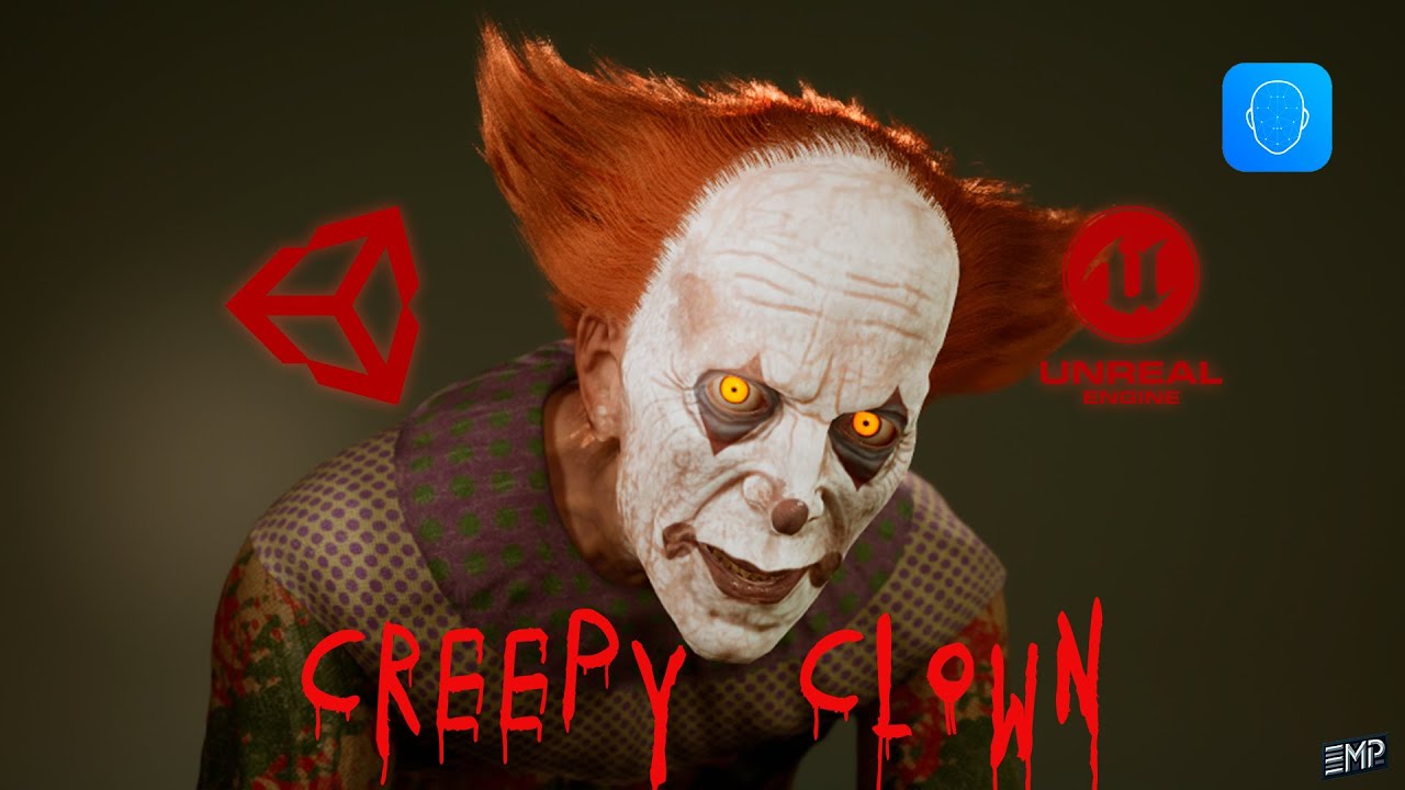 The Creepy Clown game character for Horror games - YouTube