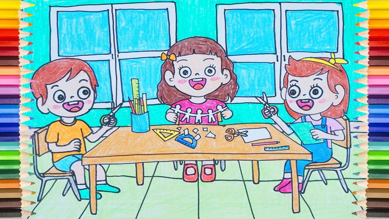 Draw And Coloring A CUT AND PASTE Lesson For Preschoolers - YouTube