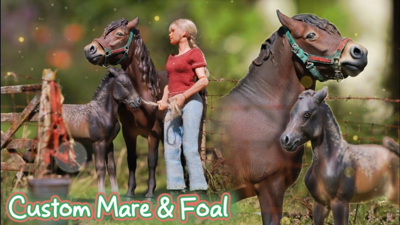 Painting a Custom Bay Mare and Black Foal! - Model Horse Pony Resculpt ...