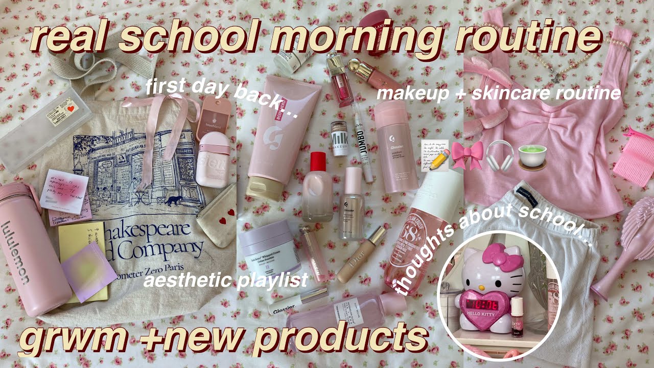 🎀⭐️ realistic grwm for school (1st day) | 5am morning routine + new ...