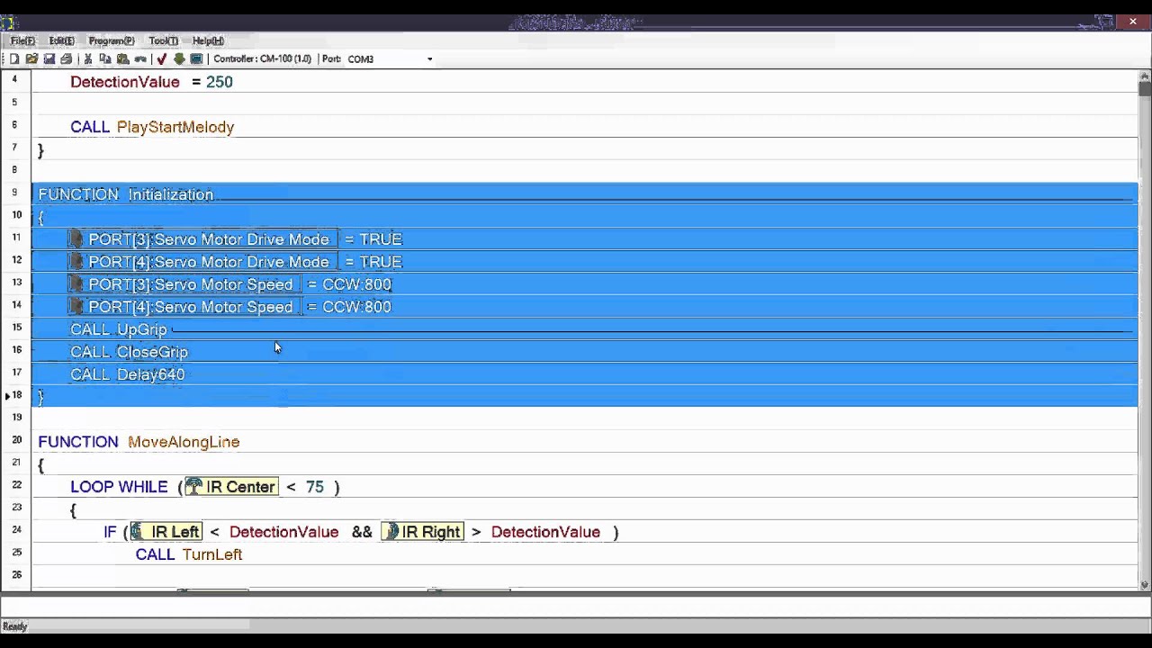 Урок 8. RoboPlus Task. Контроллер CM-100. Поиск и перемещение объектов - YouTube