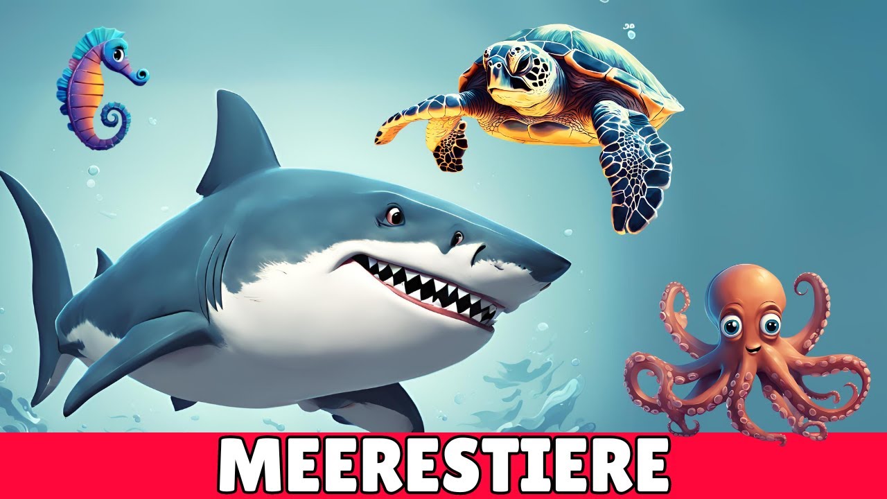 DEUTSCH LERNEN: MEERESTIERE 🐠🐢🐸 | KINDER LERNVIDEO - YouTube
