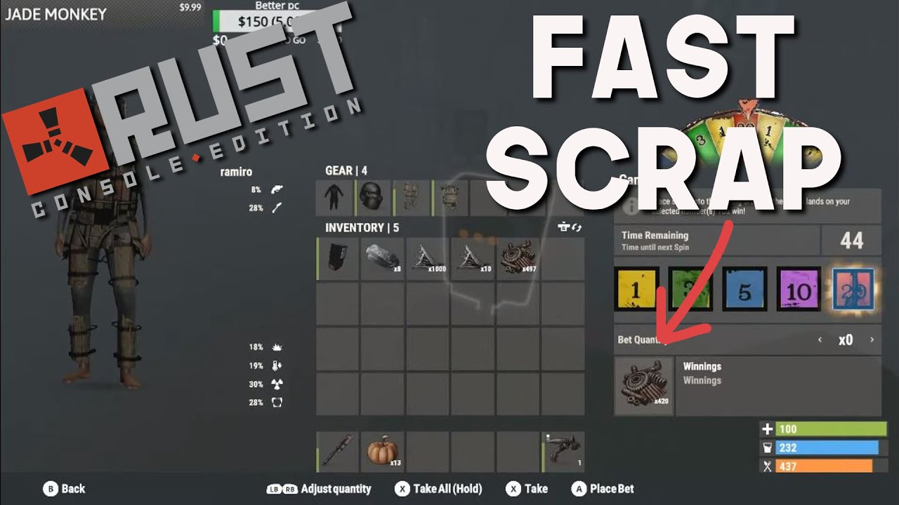Fast Scrap Gamble | Rust Console Edition 🏹 Official PvP | Xbox one/PS4 ...