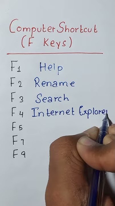 Computer Shortcut keys ( F Keys) - YouTube