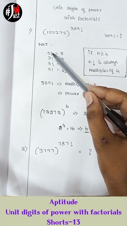 Aptitude Tricks for competative exams|Number Systems|Unit digits of power with factorials ...