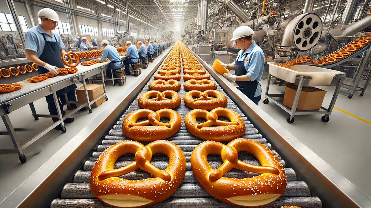 How Pretzels Are Made In Factory? Captain Discovery - YouTube