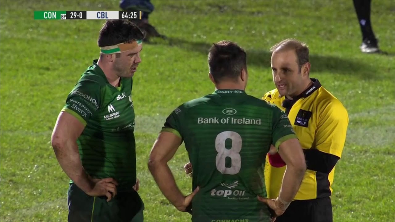 Referee Stuart Berry "respect the call" [Connacht vs Cardiff '20] - YouTube
