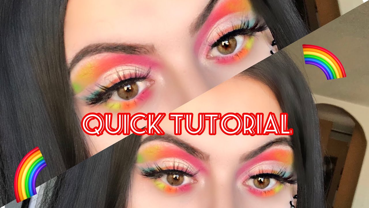 Rainbow makeup (EASY/BEGINNERS!!) - YouTube