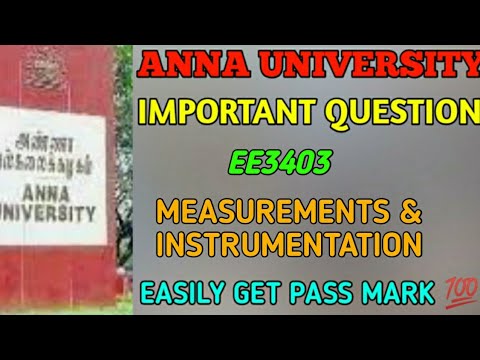 EE3403 MEASUREMENTS AND INSTRUMENTATION ANNA UNIVERSITY IMPORTANT ...
