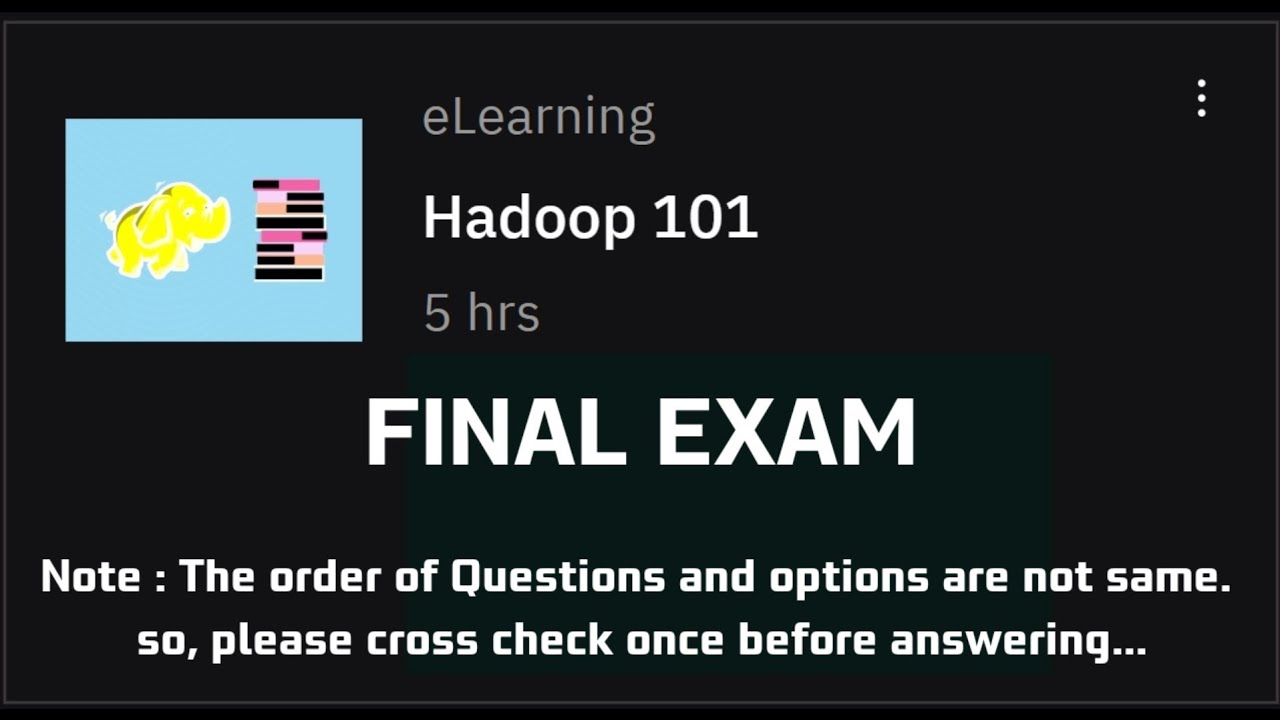 Final Examhadoop 101ibm Eduskills Edunet Youtube