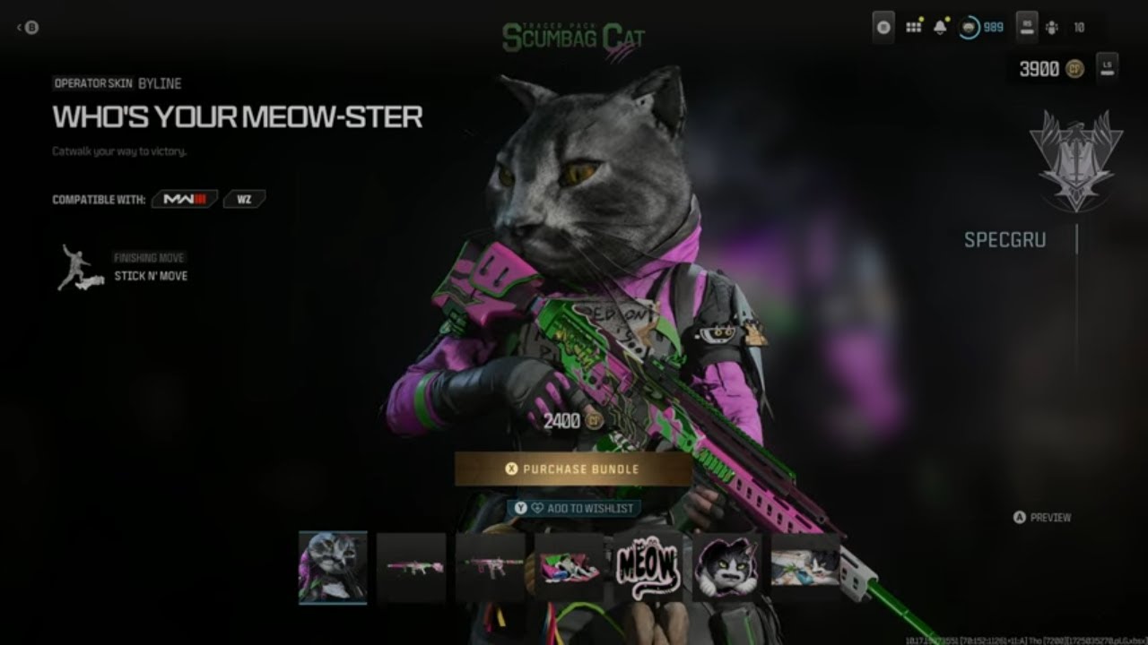 NEW SCUMBAG CAT SKIN IS AVAILABLE IN THE CALL OF DUTY MODERN WARFARE 3 ...