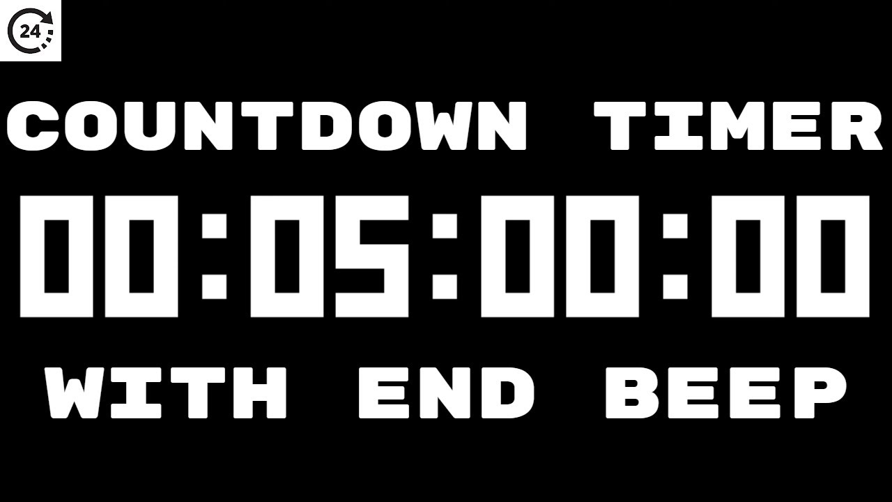 5 Minute Countdown Timer with end Beep/Buzzer in 4K - YouTube
