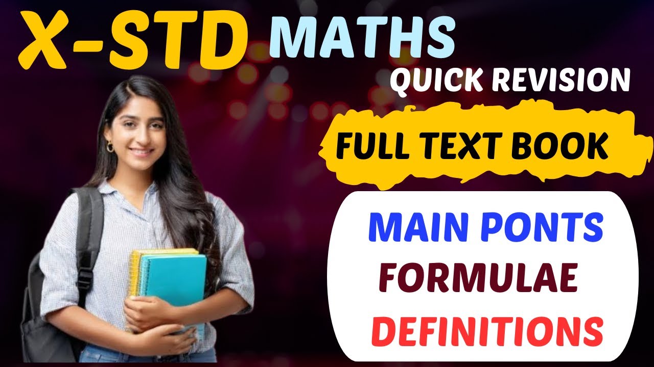 Quick Revision I X-std Maths I Full Text Book I 1 to 14 Chapters I Main ...