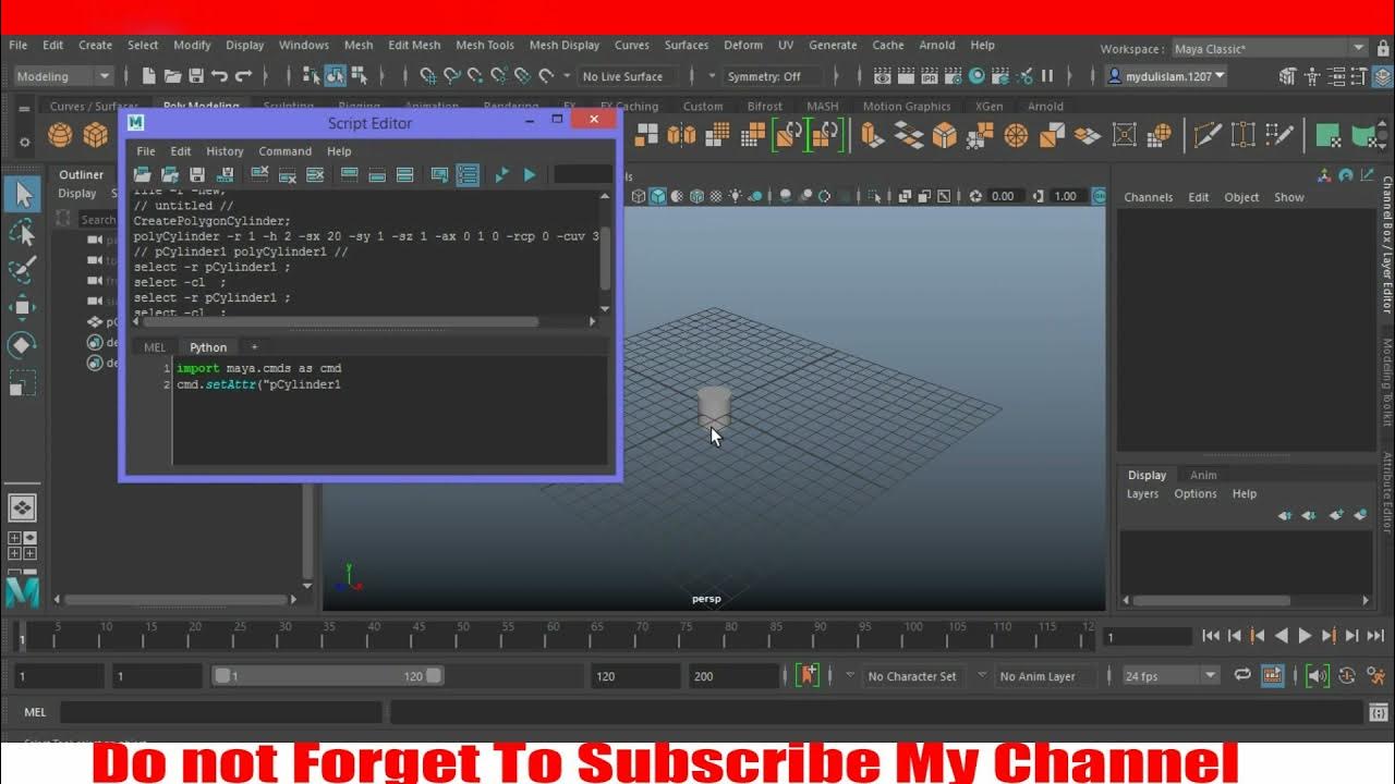 How to Lock any attribute for a object by python in Script Editor in Maya 2022 tutorial for ...
