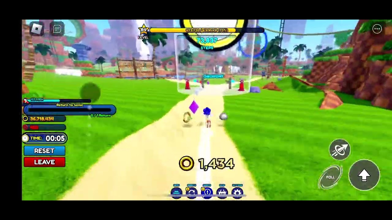 Roblox: Sonic Speed Simulator Reborn: Green Hill Time Trial 1: Sonic ...