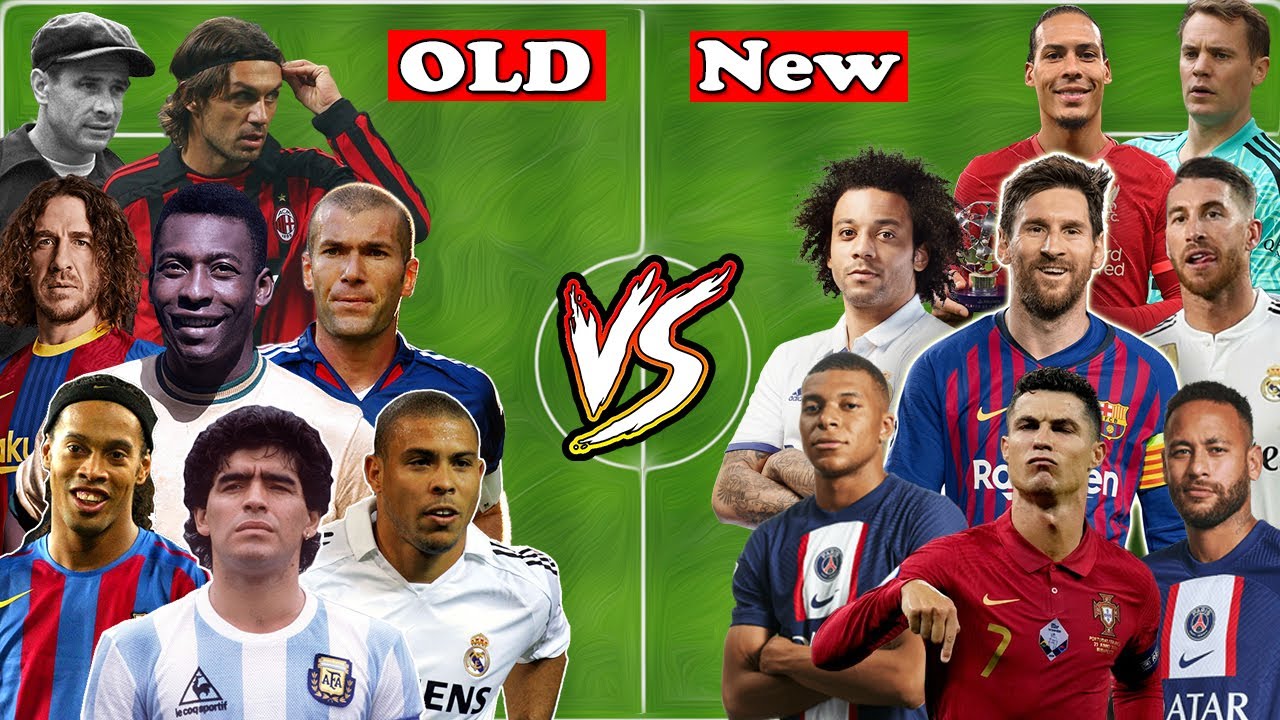 Old Football VS New Football (Ronaldo, Messi, Pele, Maradona, Neymar ...