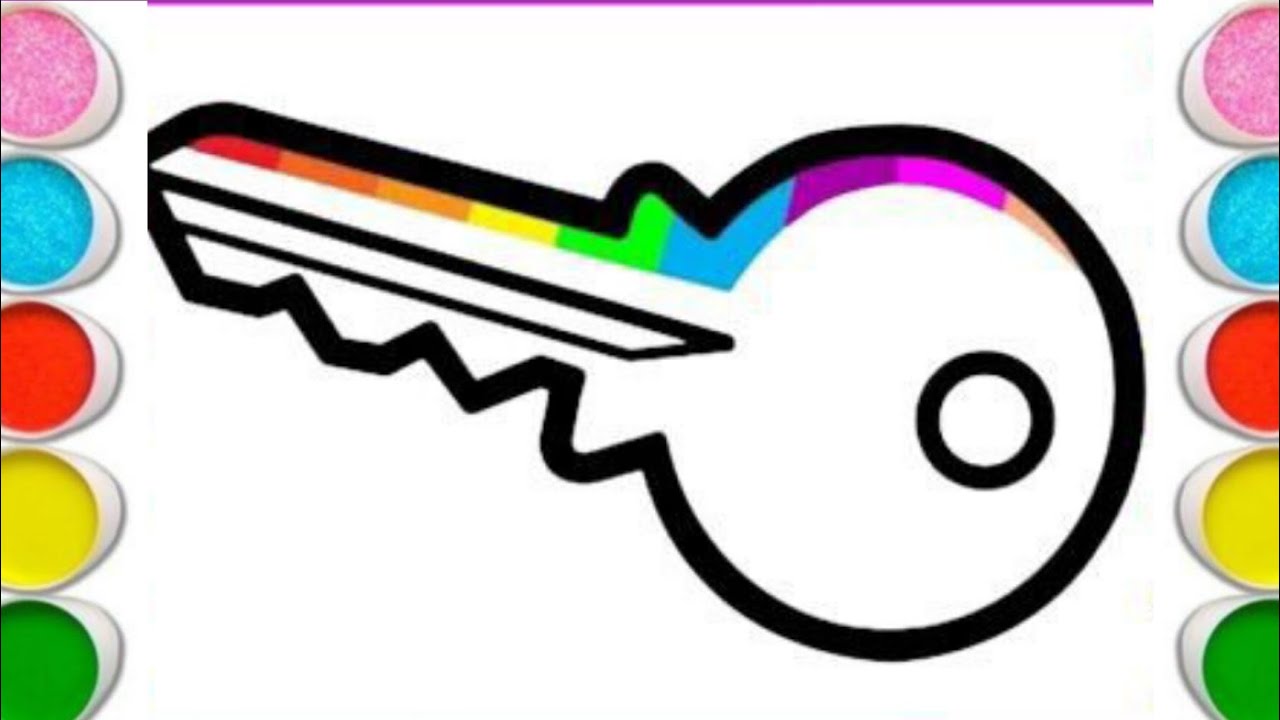 Key🌈🌈 drawing || How to draw key step by step🎨🎨 || Preschool learning💯💯 ...