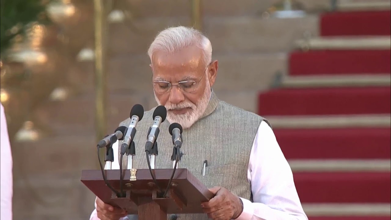pm मोदी ने दोबारा प्रधानमंत्री बनने का लिया सपत pm modi 2019 sapat ...