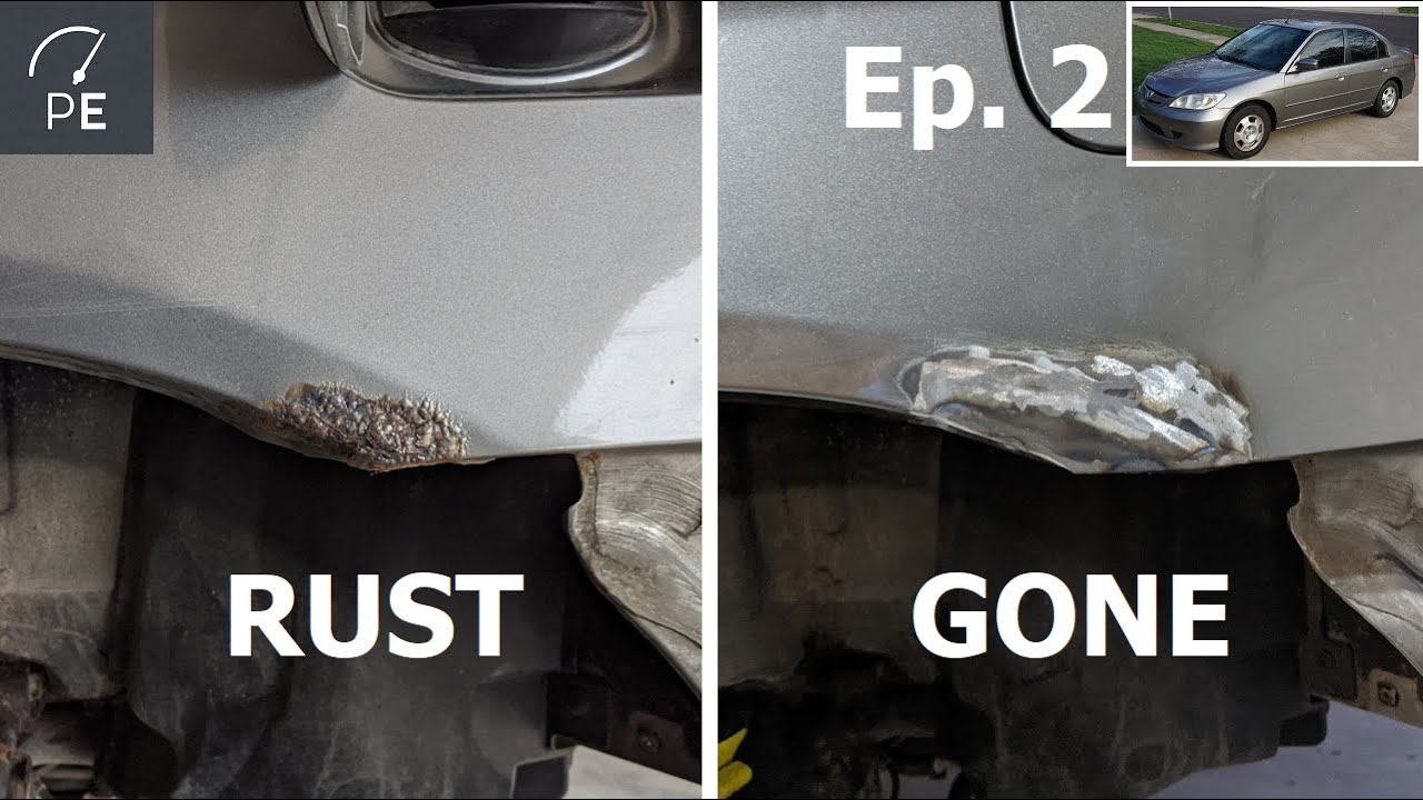 2005 Honda Civic rear wheel arch RUST REPAIR - YouTube