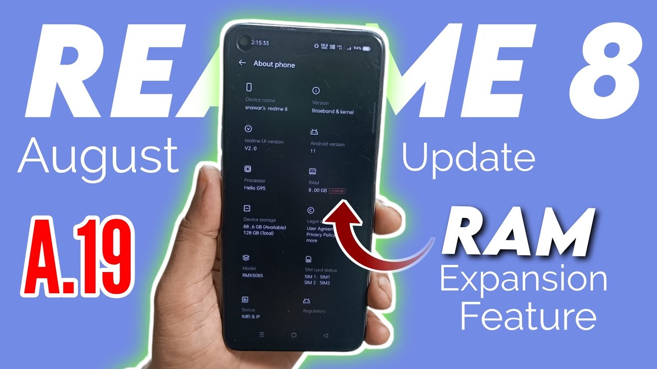 Realme 8 A.19 Update Got RAM Expansion Feature | Realme RAM Expansion ...